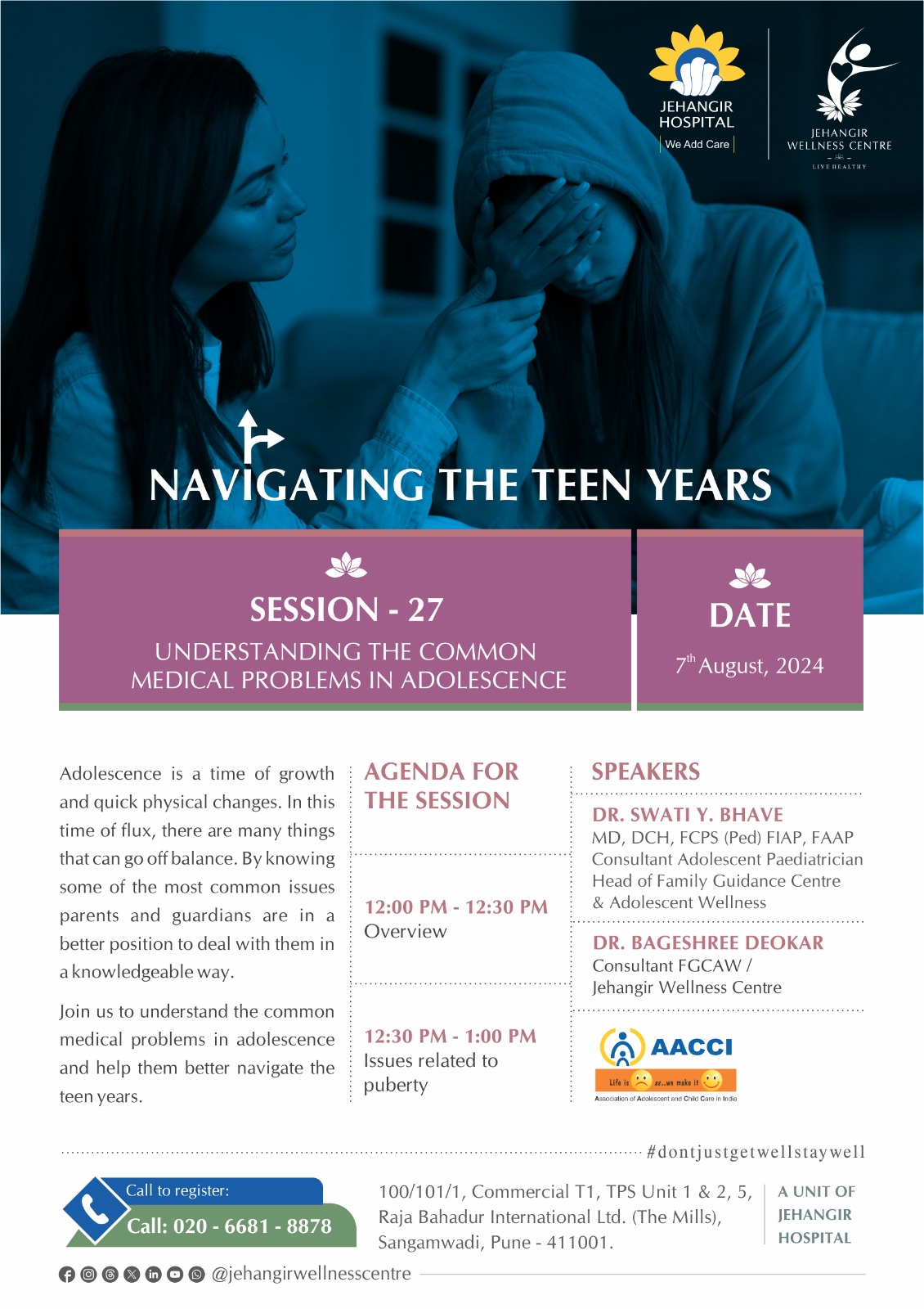 UNDERSTANDING THE COMMON MEDICAL PROBLEMS IN ADOLESCENCE [7-8-2024] – AACCI