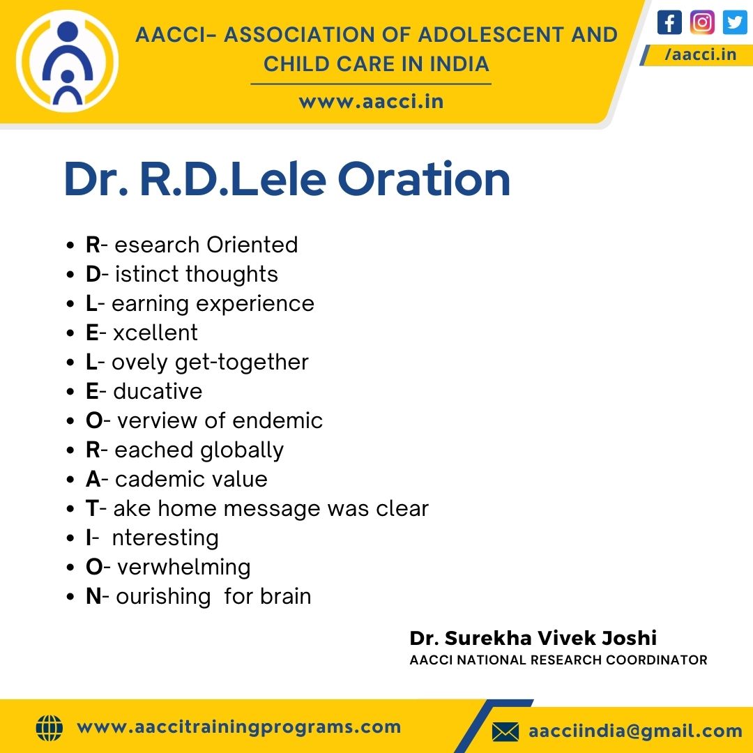 Dr. R.D.Lele Oration – AACCI